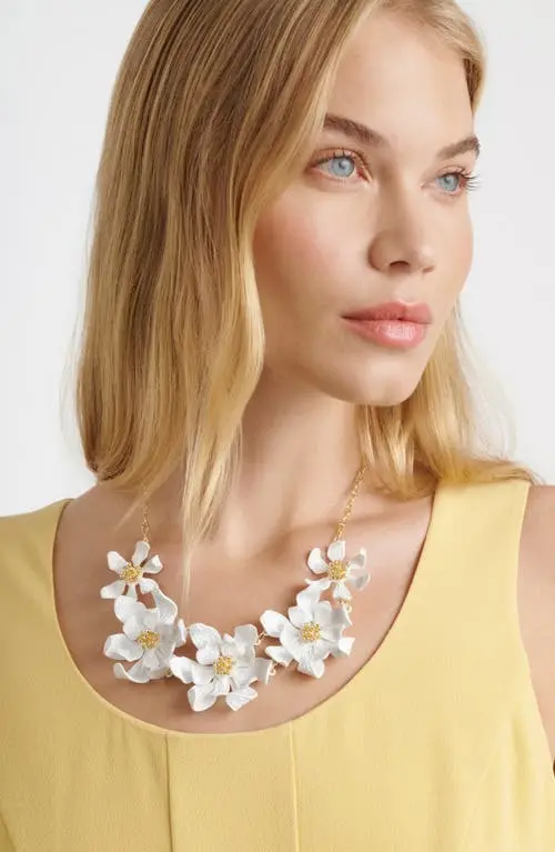 Ted Baker London Furled Flower Enamel Charm Necklace