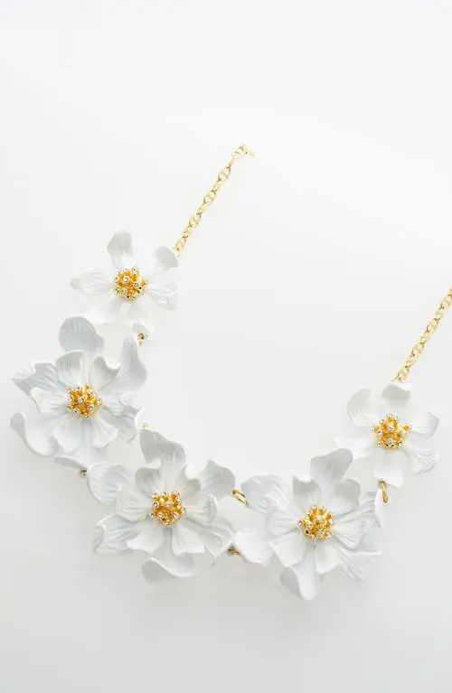 Ted Baker London Furled Flower Enamel Charm Necklace