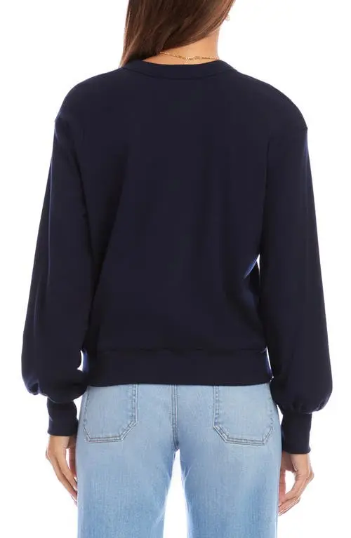 Karen Kane Rib Trim Sweatshirt - Navy