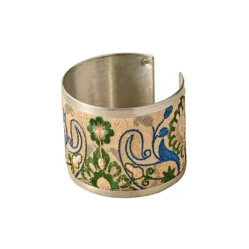 TEN THOUSAND VILLAGES Jabardasta Silk Embroidered Cuff - Multi Color