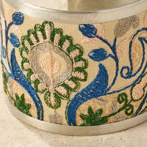 TEN THOUSAND VILLAGES Jabardasta Silk Embroidered Cuff