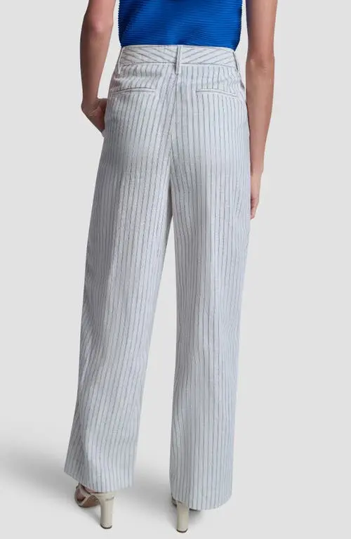 Dkny Striped Linen Blend Drawstring Trousers