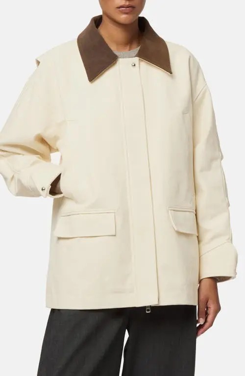 Apparis Clive Canvas Workwear Jacket - Off White/dark Brown