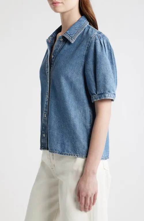 Rag & Bone Featherweight Taylor Short Sleeve Denim Shirt