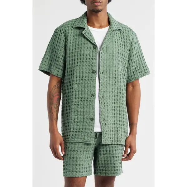 Oas Waffle Camp Shirt - Green
