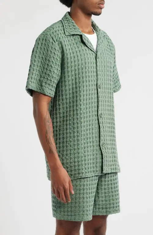 Oas Waffle Camp Shirt - Green