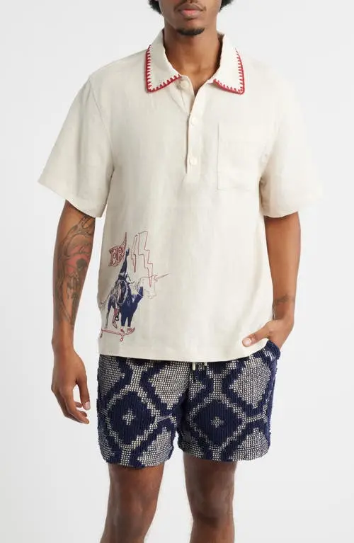 Oas Bronc Girona Short Sleeve Linen Button-up Shirt