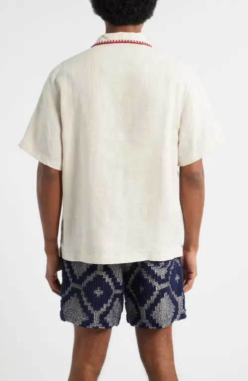 Oas Bronc Girona Short Sleeve Linen Button-up Shirt