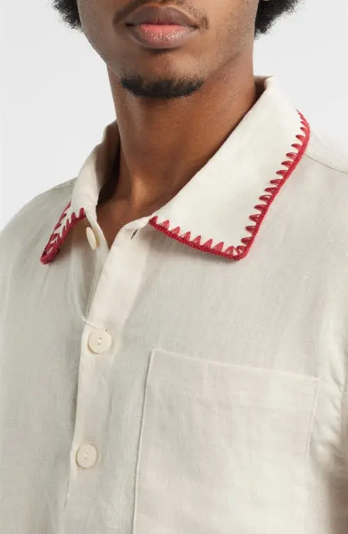 Oas Bronc Girona Short Sleeve Linen Button-up Shirt