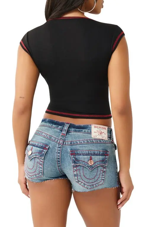 True Religion Graphic T-shirt With Notch Neck