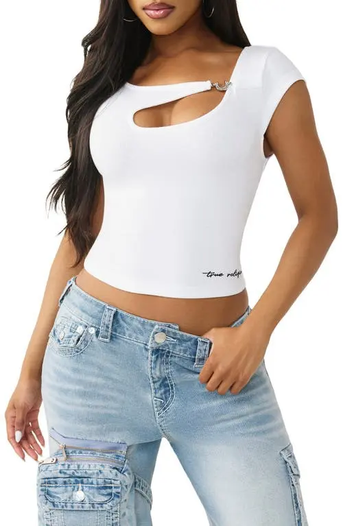 True Religion Cutout Rib T-shirt - Optic White