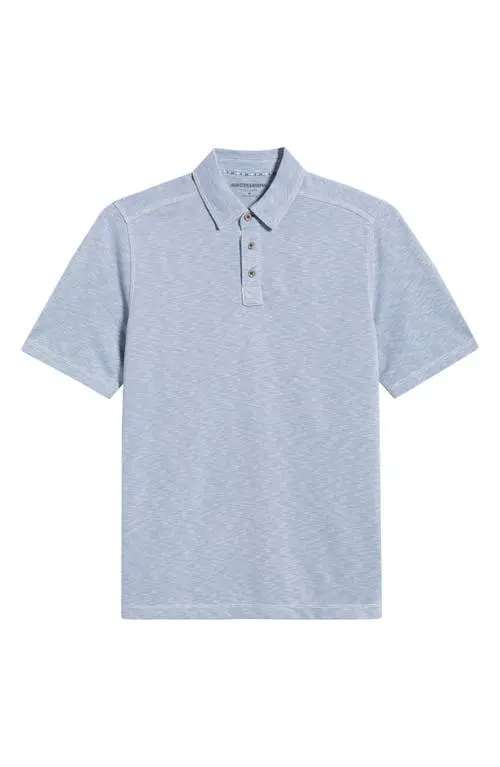 Johnston & Murphy Vintage Slub Polo - Dusty Blue