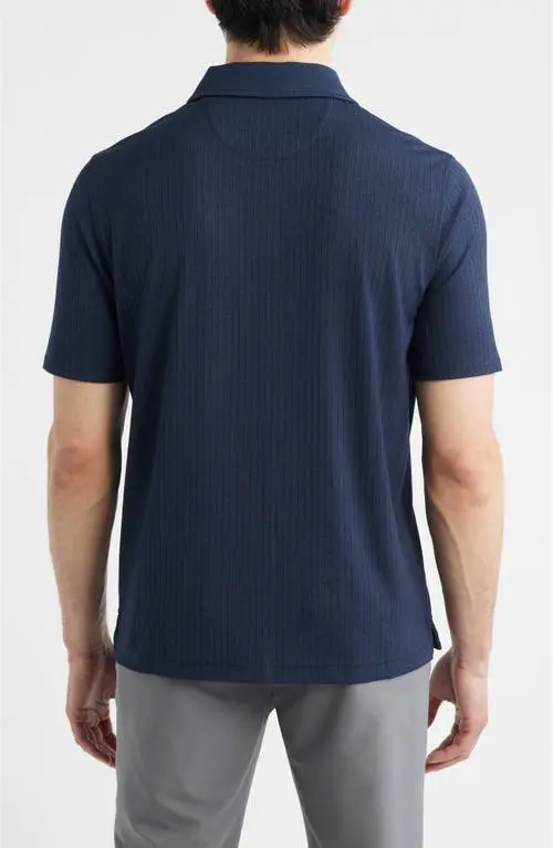 Johnston & Murphy Finn Rib Zip Polo - Navy
