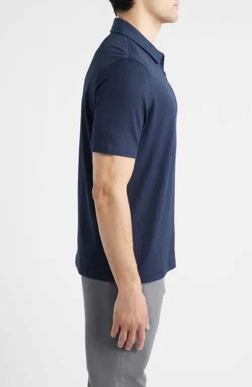 Johnston & Murphy Finn Rib Zip Polo - Navy