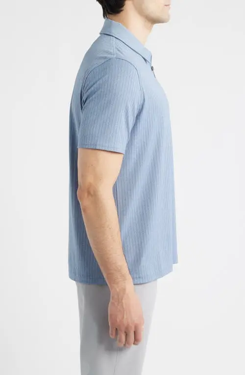 Johnston & Murphy Finn Rib Zip Polo - Blue