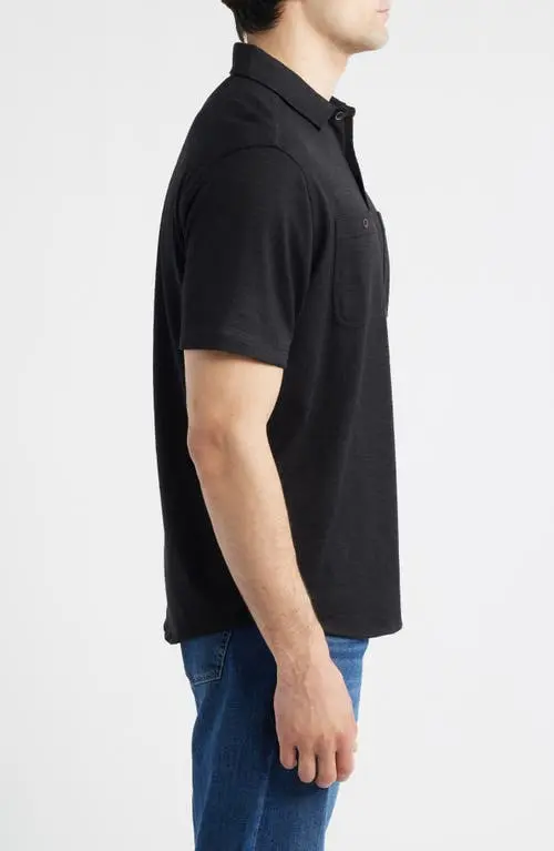 Johnston & Murphy Riley Knit Short Sleeve Button-up Shirt - Black