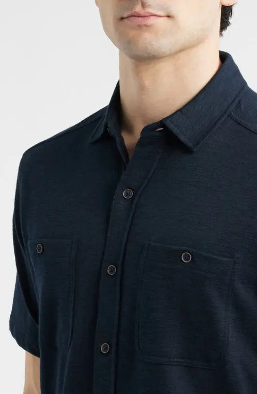 Johnston & Murphy Riley Knit Short Sleeve Button-up Shirt