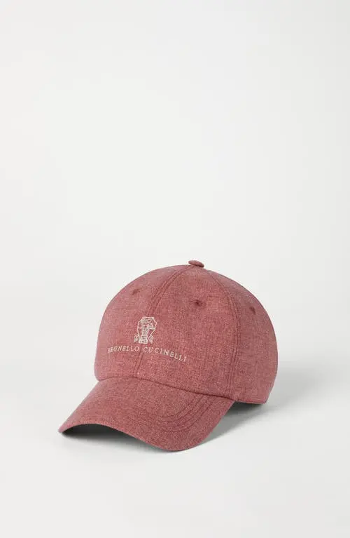 Brunello Cucinelli Baseball Cap With Embroidery - Coral