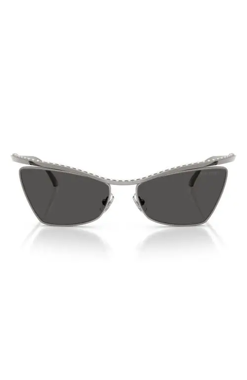 JIMMY CHOO 56mm Cat Eye Sunglasses - Gunmetal/dark Grey