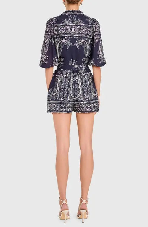 Amanda Uprichard Lucia Balloon Sleeve Romper
