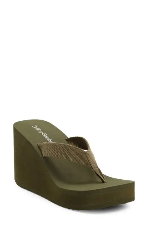 Jeffrey Campbell Astria Platform Wedge Sandal - Olive