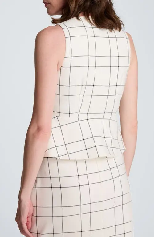 KENNETH COLE Windowpane Plaid Peplum Vest