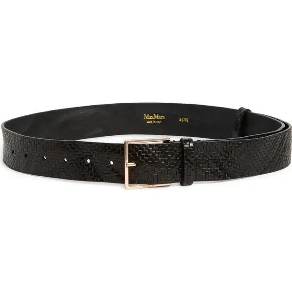 Max Mara Braided Leather Belt - Black