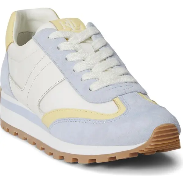 Ralph Lauren Dani Colorblock Sneakers - Alpine Blue/white/lemon