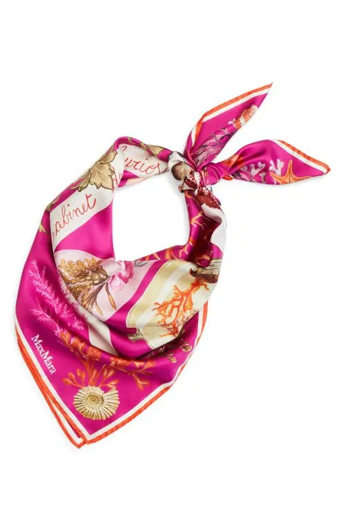 Max Mara Cabinets Of Curiosities Print Silk Twill Square Scarf - Fuchsia