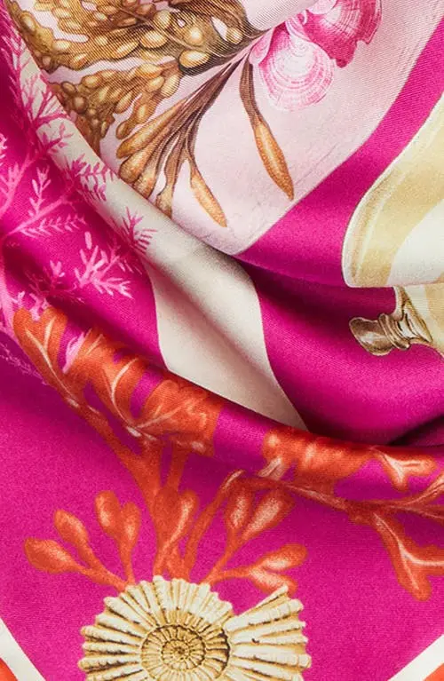 Max Mara Cabinets Of Curiosities Print Silk Twill Square Scarf - Fuchsia