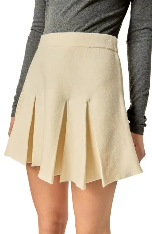 English Factory Pleated Knit Miniskirt
