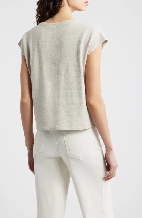 Eileen Fisher V-neck Organic Cotton Top - Chalk