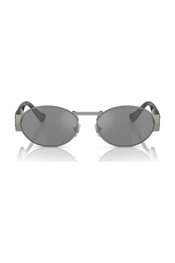 Versace Sunglasses With Metal Frame And Mirror Silver Lens