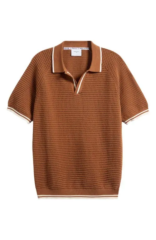 PERCIVAL Tennis Johnny Collar Sweater Polo - Brown