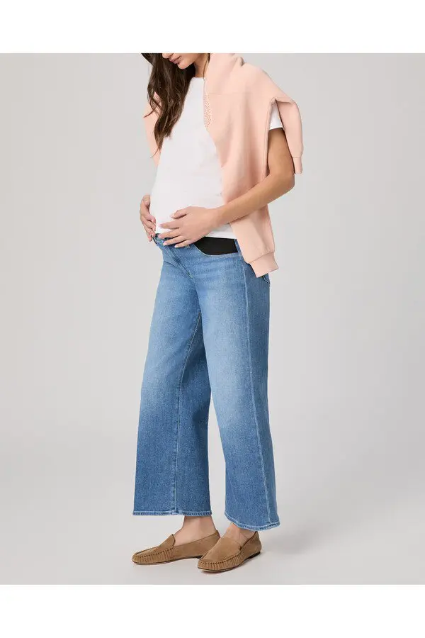 Paige Anessa Maternity Wide Leg Jean - Denim