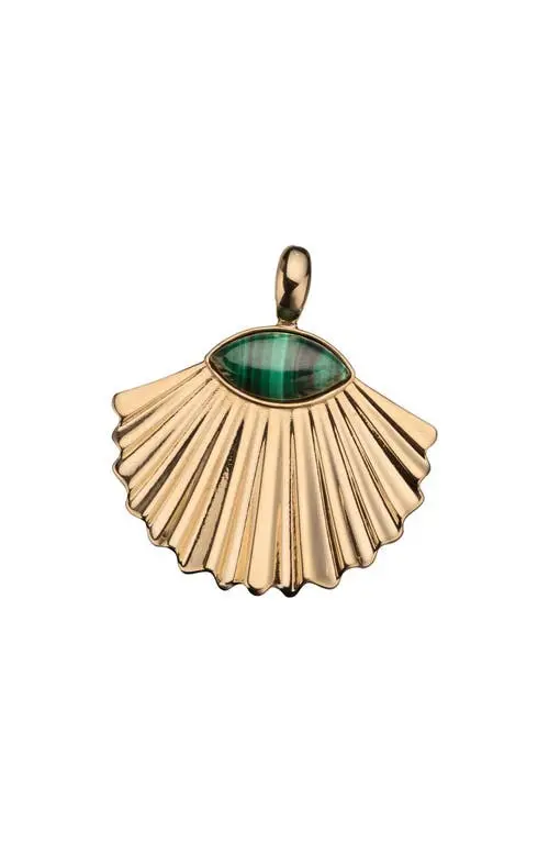Jennifer Zeuner Jewelry Rowe Malachite Fan Charm - Yellow Gold