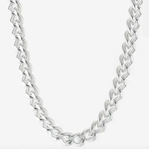 AMY KAHN Wide Filed Curb Chain Necklace - Silver