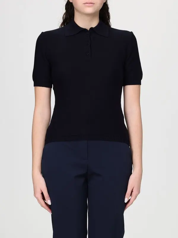 Max Mara Cotton Knit Polo Shirt - Blue