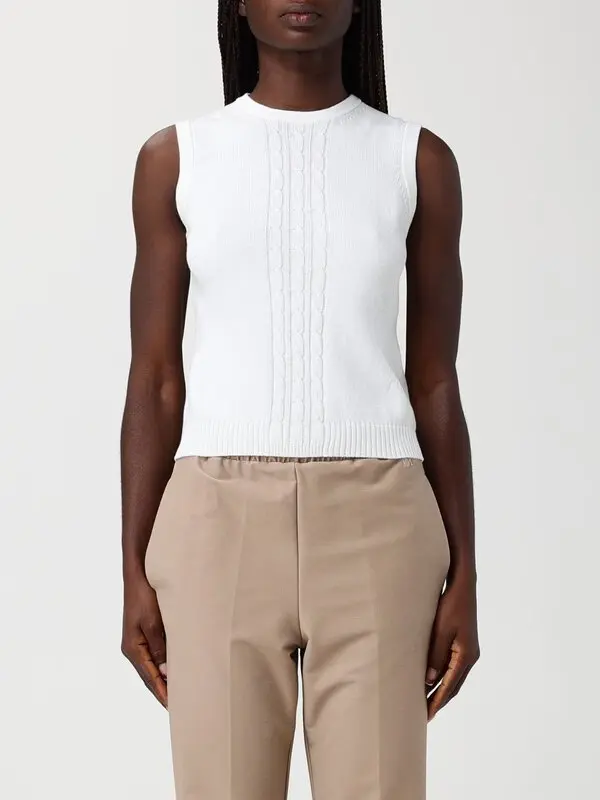 Max Mara Cotton Knit Top - White