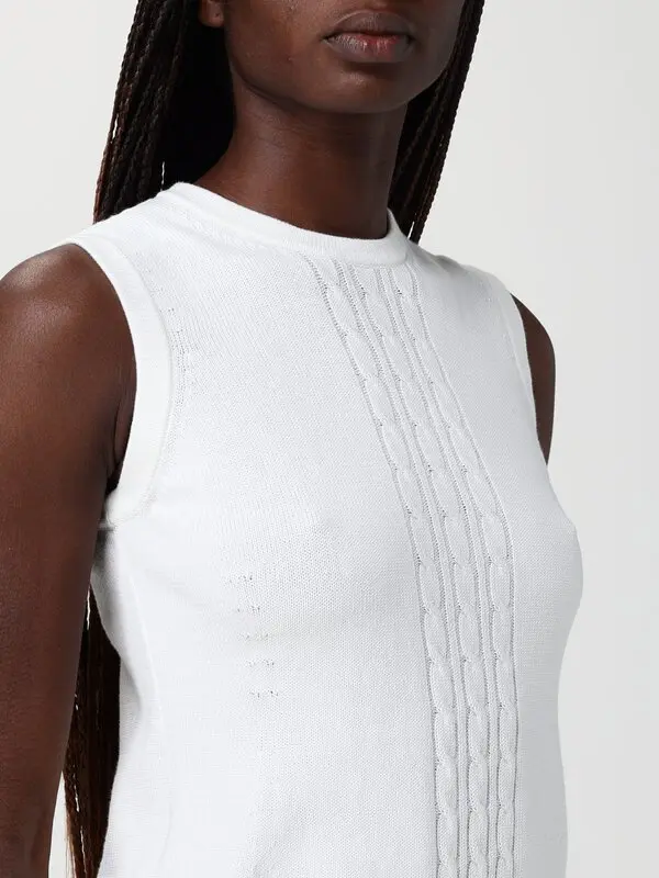 Max Mara Cotton Knit Top - White