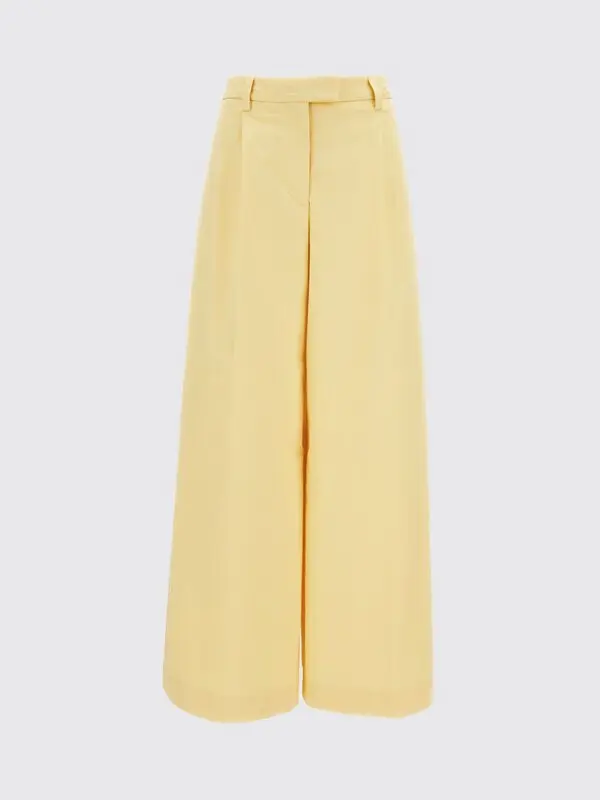 THELATEST Wide Leg Stretch Cotton Trousers - Yellow