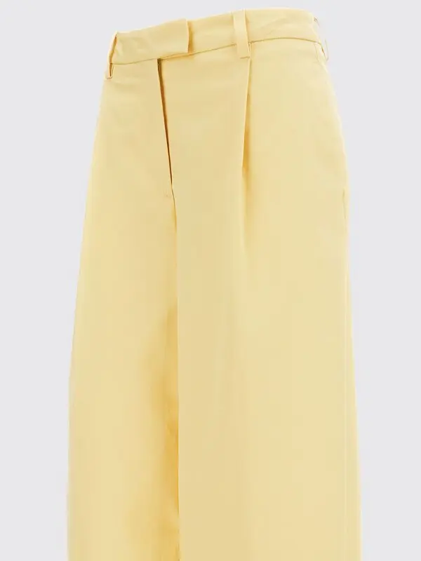 THELATEST Wide Leg Stretch Cotton Trousers - Yellow