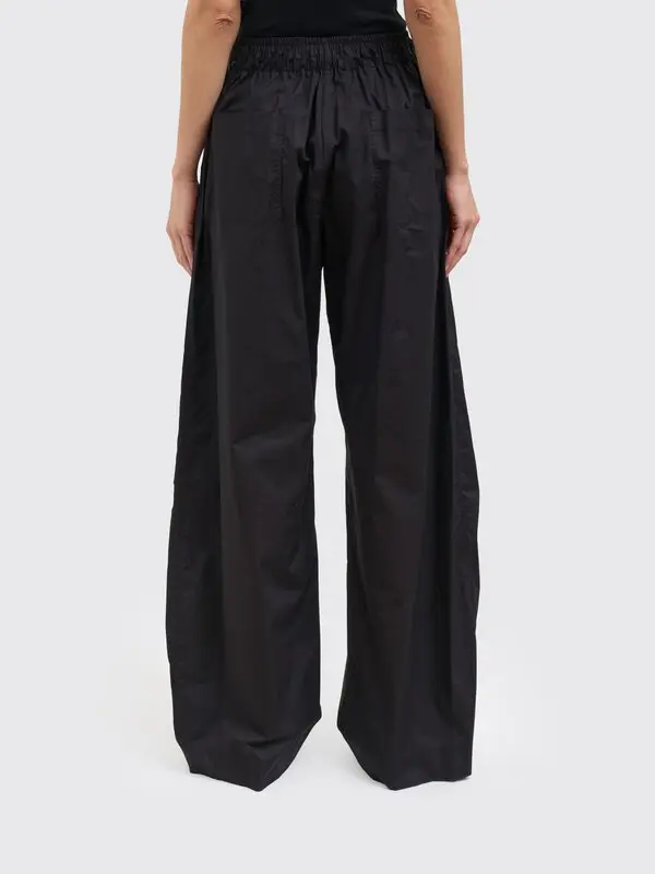THELATEST Wide Leg Stretch Cotton Trousers - Black