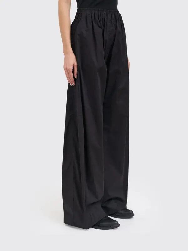 THELATEST Wide Leg Stretch Cotton Trousers - Black