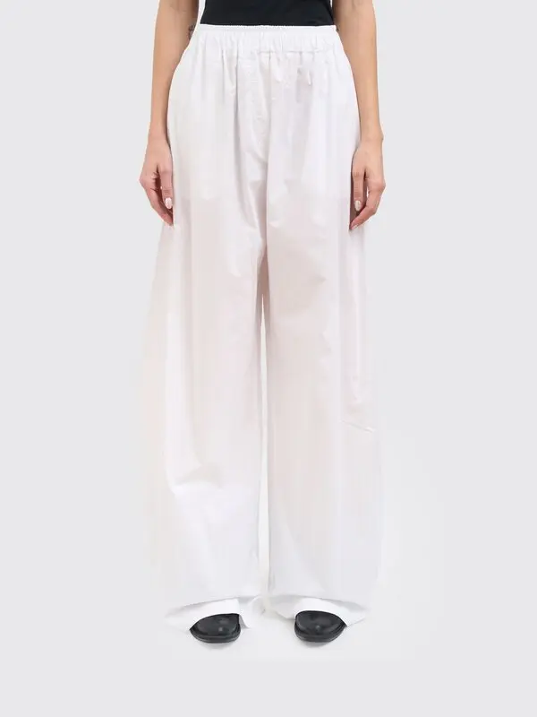 THELATEST Wide Leg Stretch Cotton Trousers - White