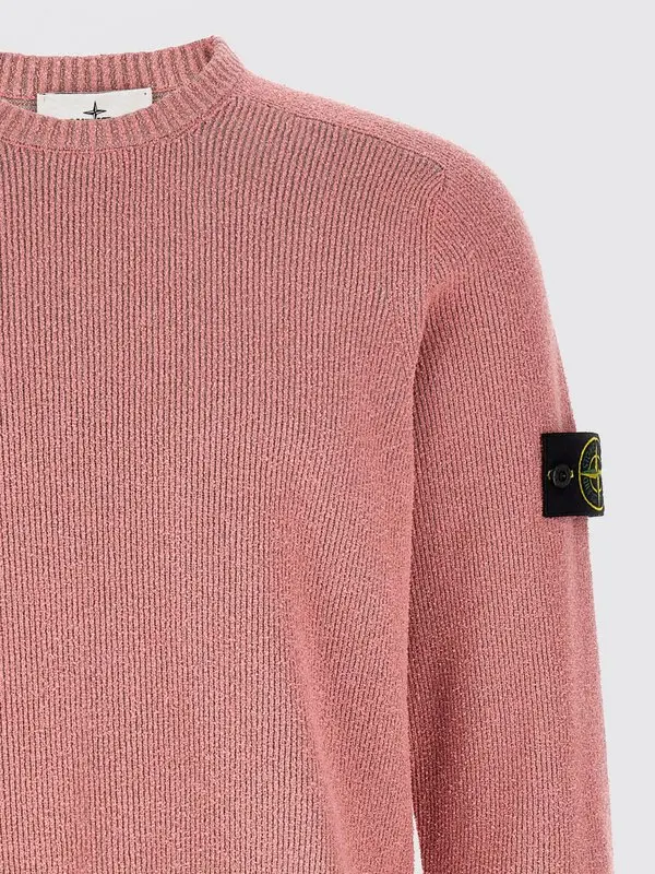Stone Island Cotton Crew Neck Sweater - Pink