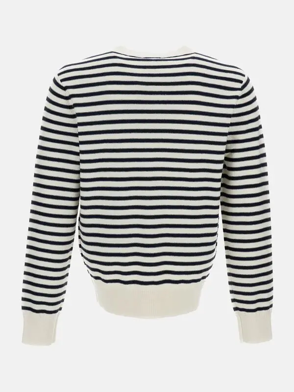 A.p.c. Striped Cotton And Cashmere Blend Crewneck Jumper