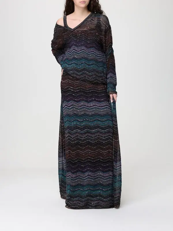 Missoni Zig Zag Lurex Viscose Knit Top - Blue