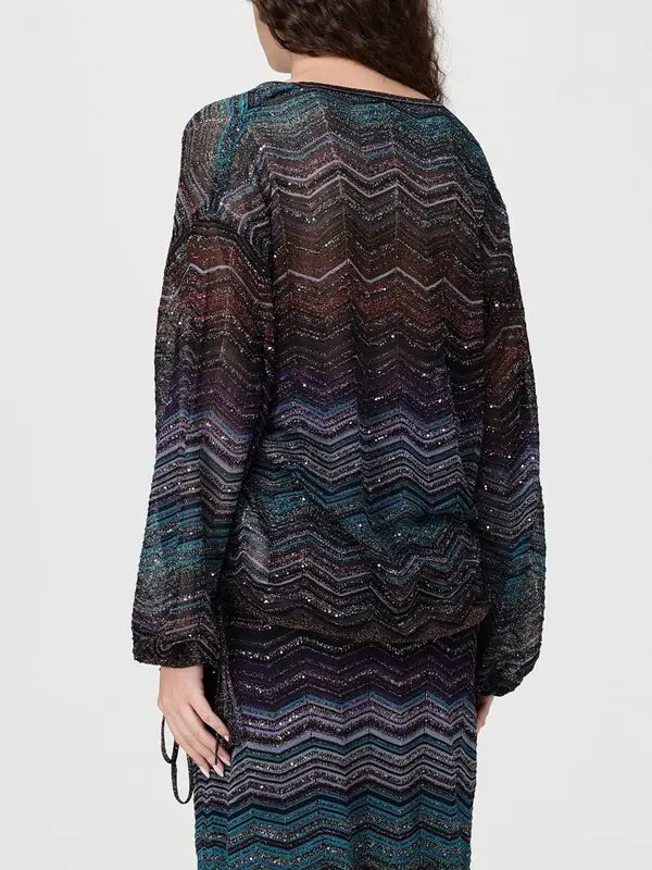 Missoni Zig Zag Lurex Viscose Knit Top - Blue