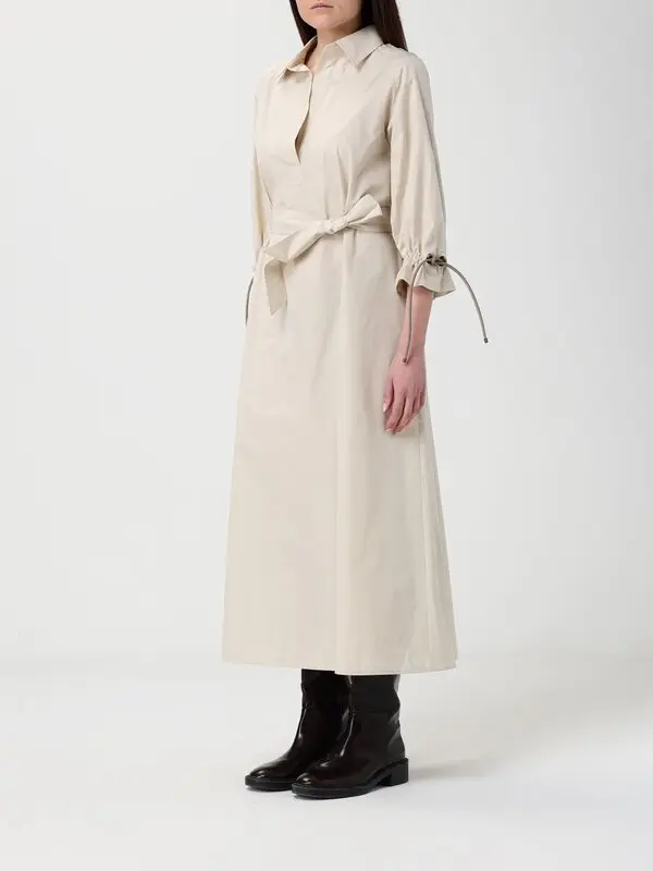 Max Mara Cotton Midi Chemisier Dress With Balloon Sleeves